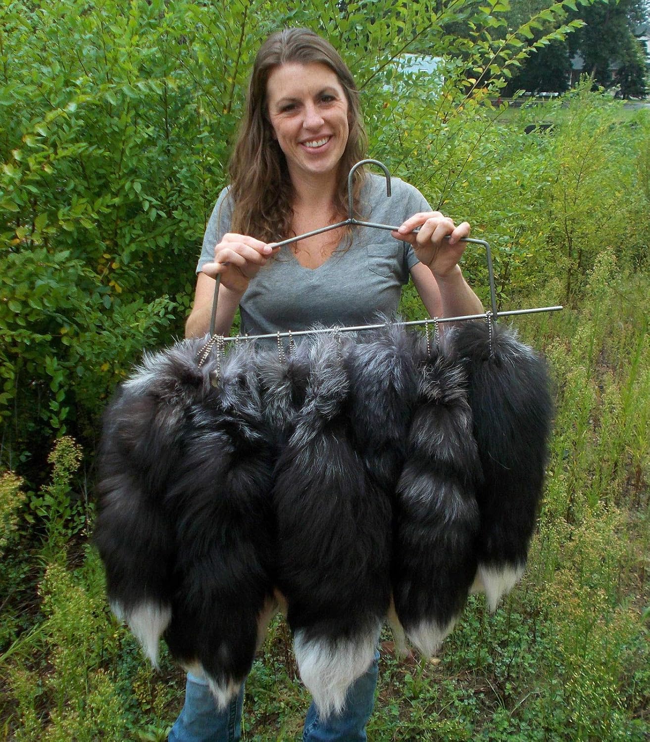 Amazon.com: Real Silver Fox Tail Tanned Tail with Grommet and Chain ...
