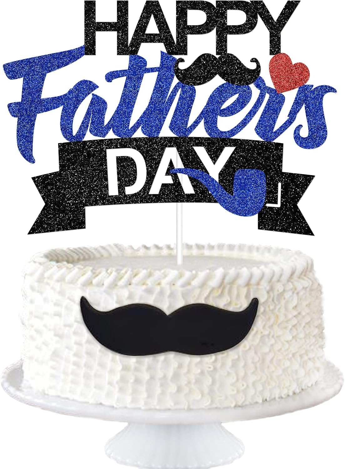 Amazon.com: Glittery Happy Fathers Day Cake Topper Double-Sided Happy ...