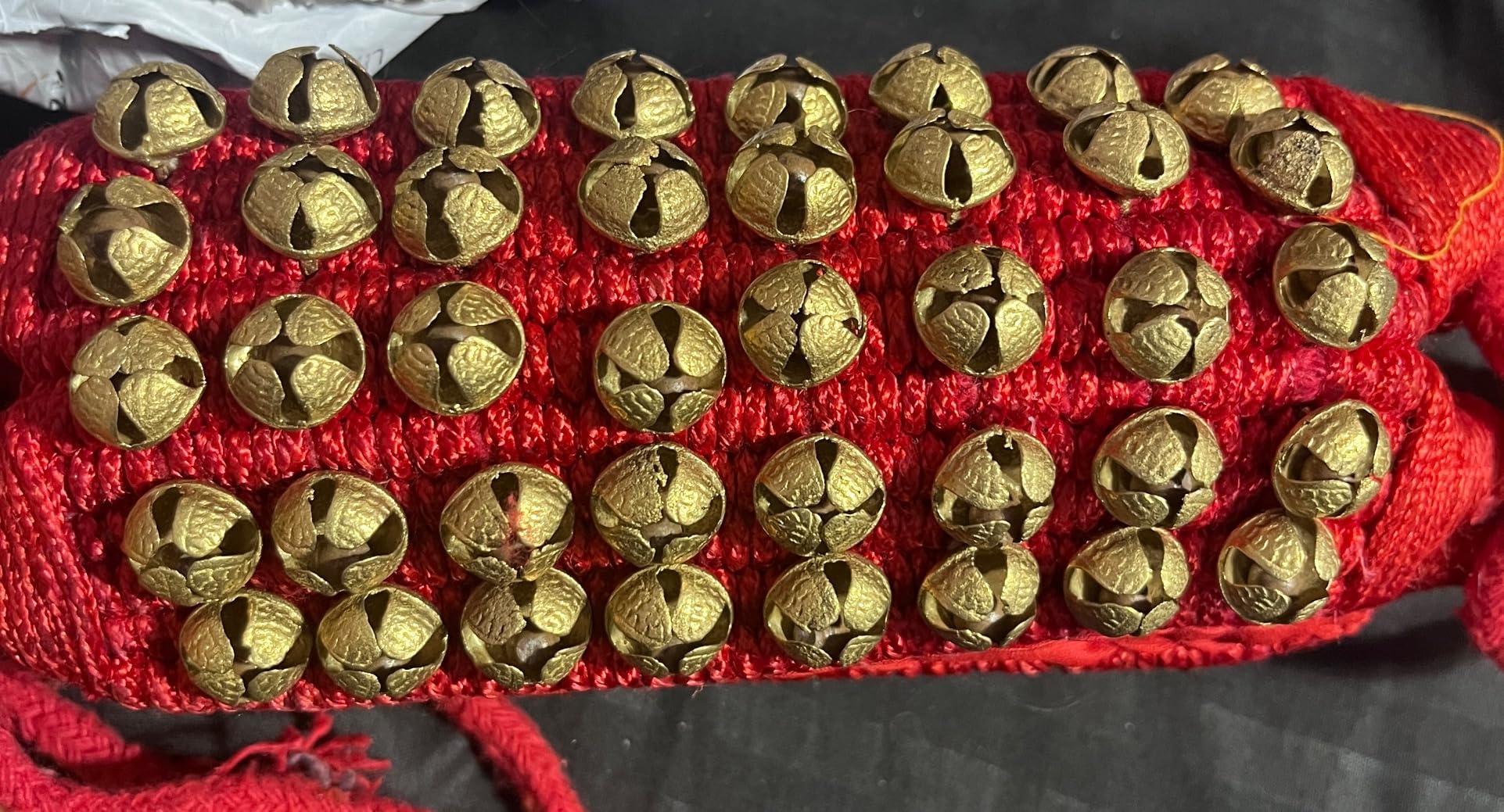SKSM METALS Sksm Ghungroo (50+50) Red Pad 5 Line Ghungroo Double String ...
