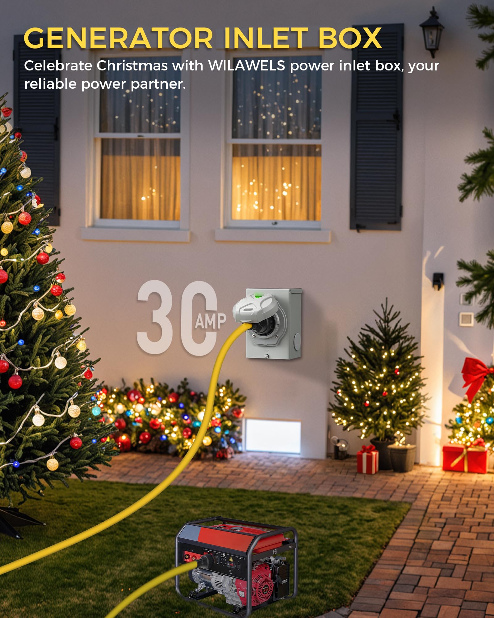 Snapklik.com : WILAWELS 30 Amp Generator Inlet Box, NEMA L14-30P Power ...