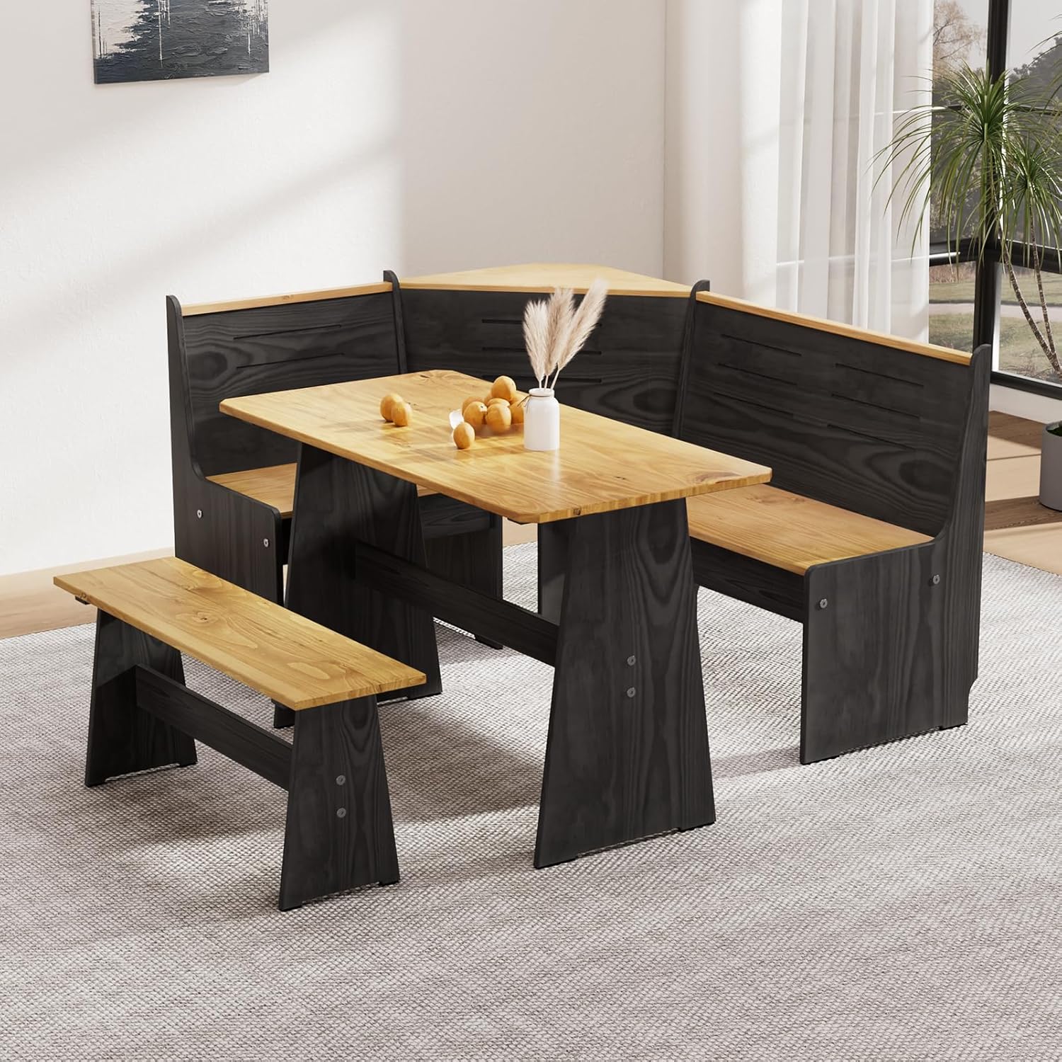 Amazon.com - GAINUO Breakfast Nook Dining Table Set - Corner Dining ...