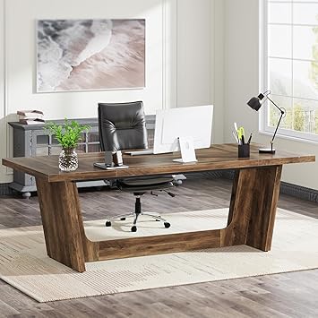 Amazon.com: Tribesigns 70.87-Inch Executive Computer Desk: Large Home ...