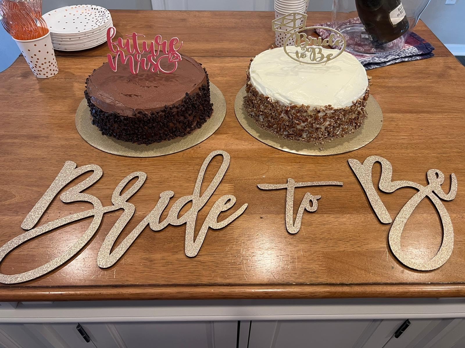 Amazon.com: Bride to Be Sign (Gold/Wooden) - Elegant Bridal Shower and ...