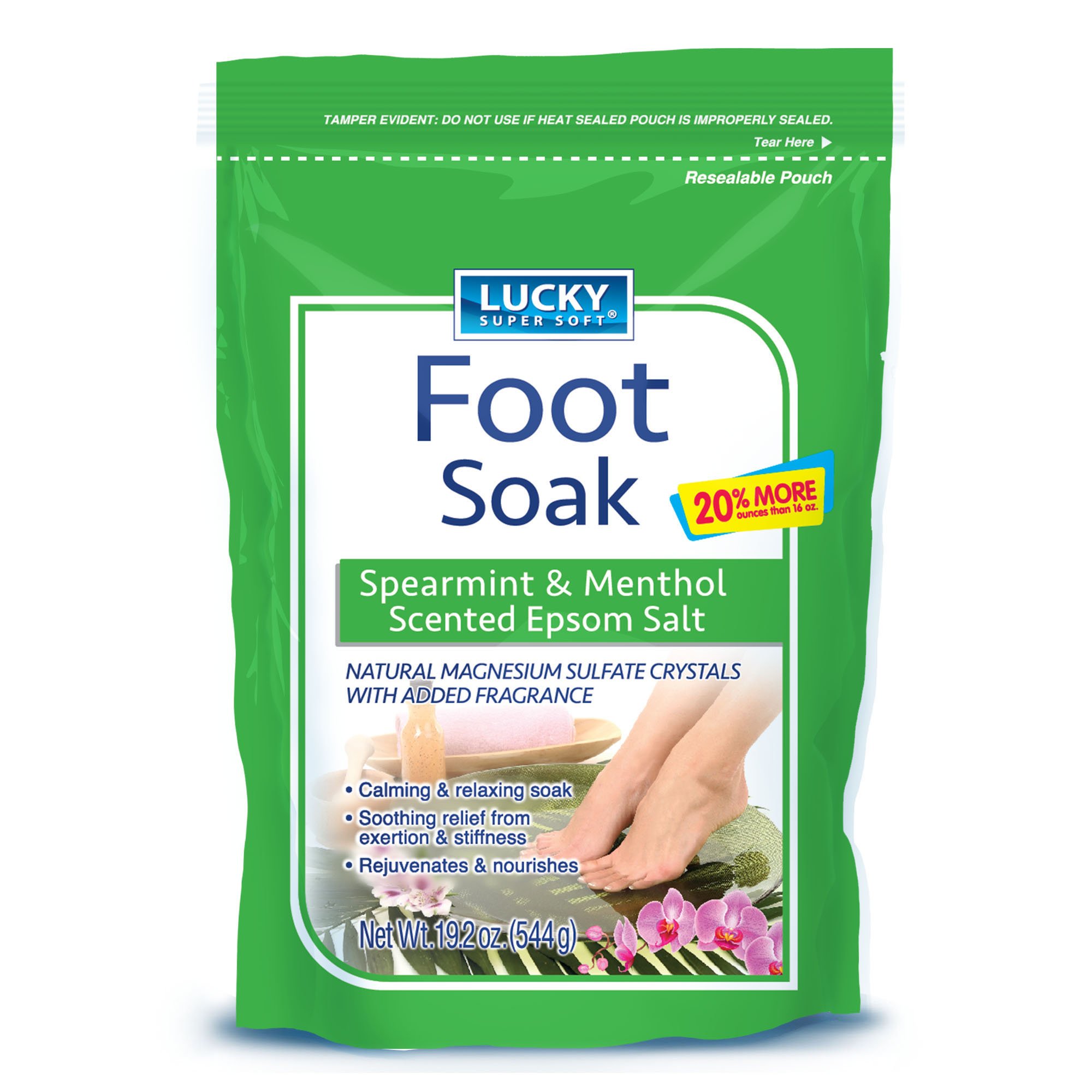 Amazon.com : Lucky Super Soft Foot Soak Spearmint & Menthol Epsom Salt ...