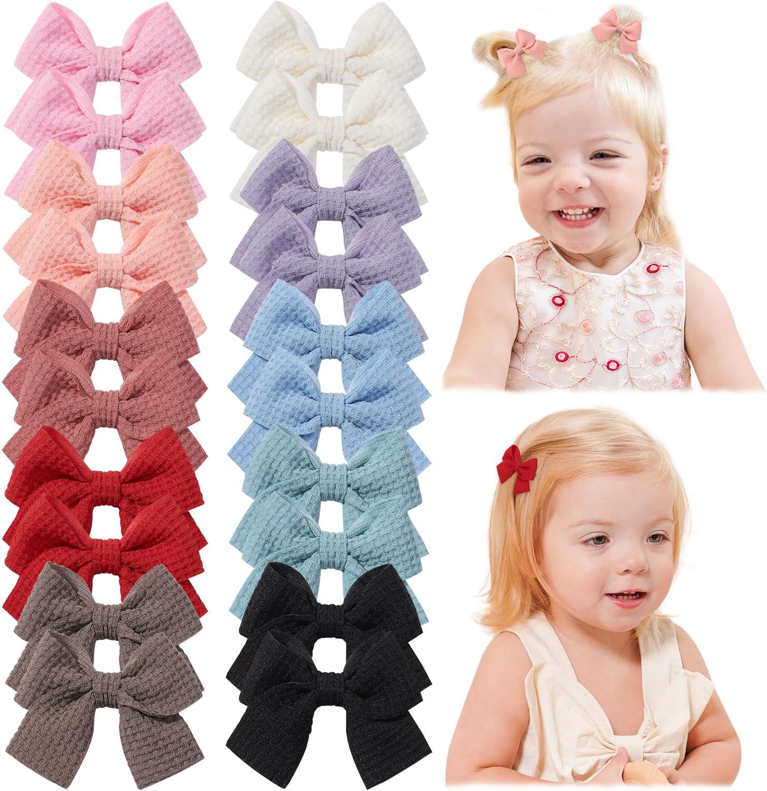 Amazon.com: Jollybows 20pcs Baby Hair Clips Girls Bows 2" Mini ...