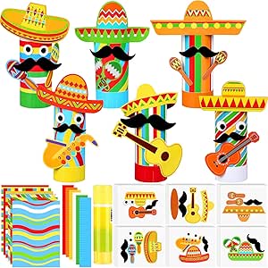 Amazon.com: Motipuns 30 Sets Cinco De Mayo Crafts for Kids DIY Tube ...