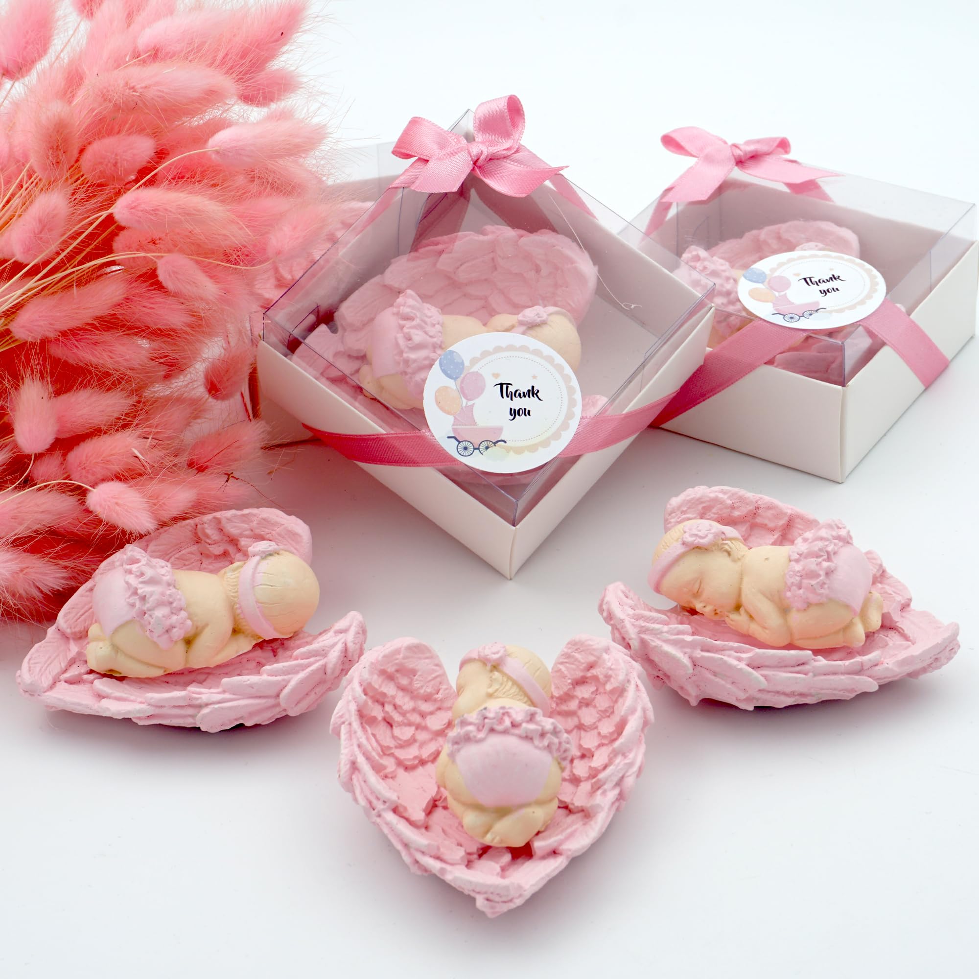 Amazon.com: giftupstore Pink Baby Shower Favor, 16 Set of Scented Stone ...