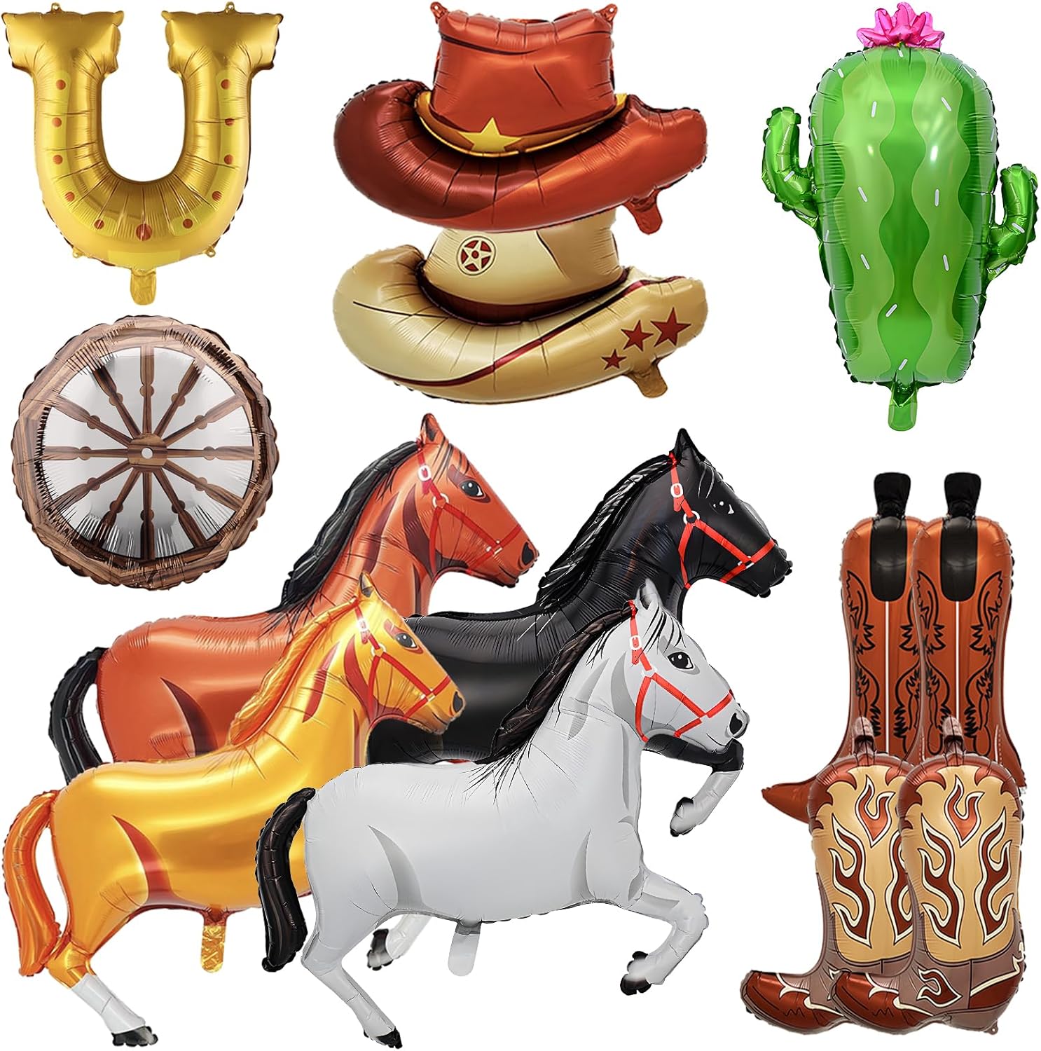 Amazon.com: Cowboy Balloons Kit - 13Pcs Western Themed Party ...