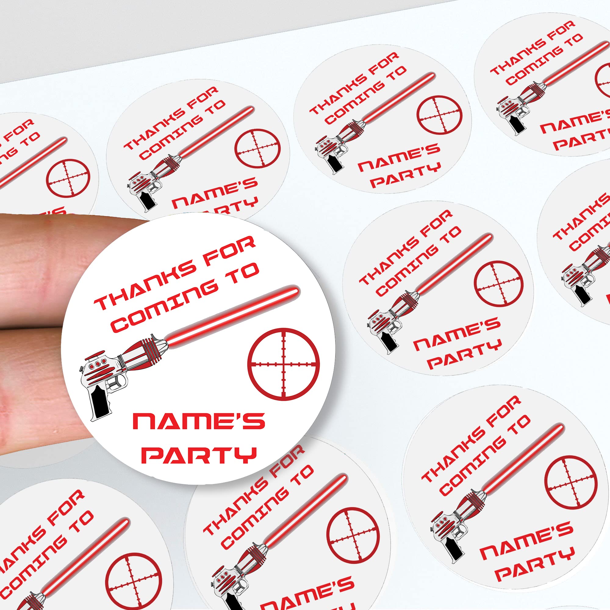 AK Giftshop Personalised Laser Tag Thank You Birthday Party Stickers ...