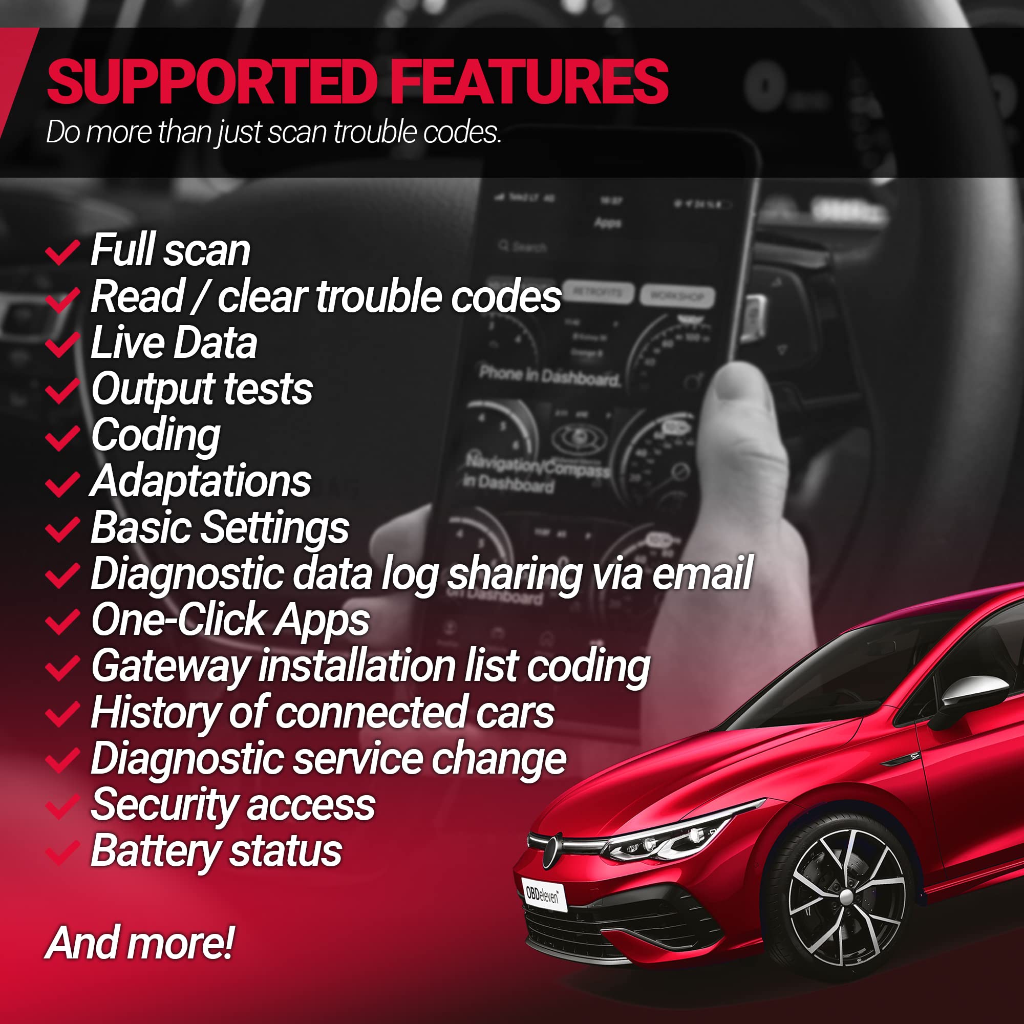 OBDeleven OBD2 Diagnostic Tool Scanner for Audi Seat Skoda Volkswagen ...