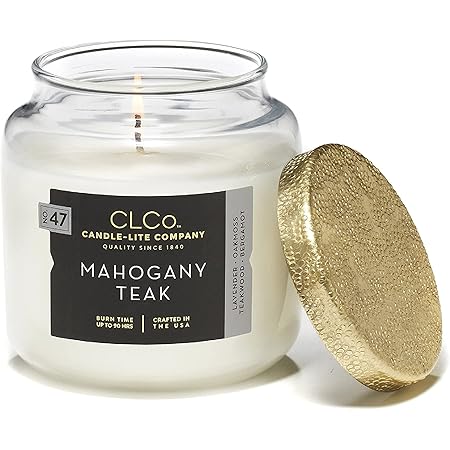 Amazon.com: CLCo. By Candle-Lite Scented Mahogany Teak Single-Wick Jar ...