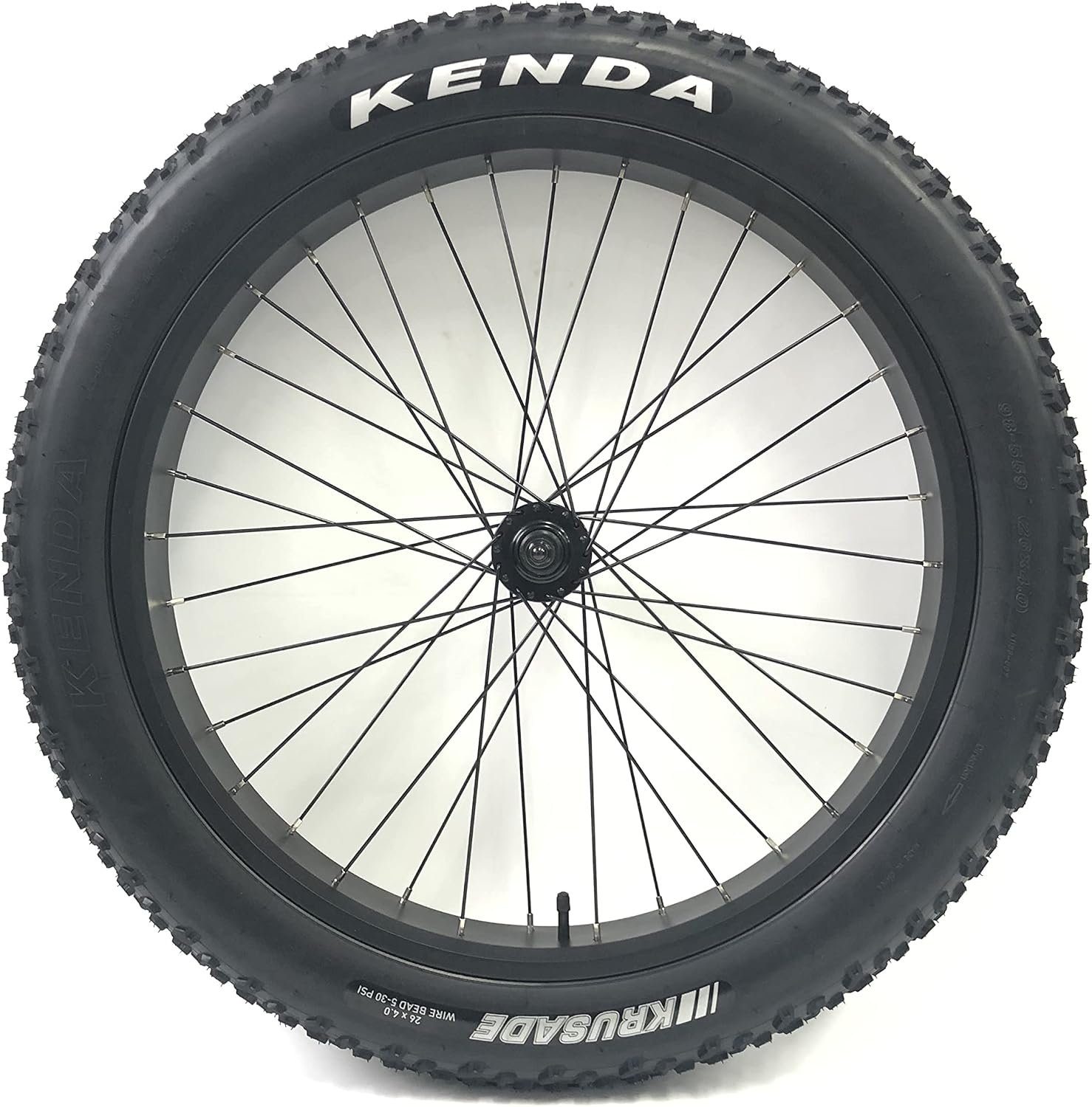Amazon.com : 26''x4.0 Fat Bike Front Wheel Set Tyre Hub Spokes Black ...