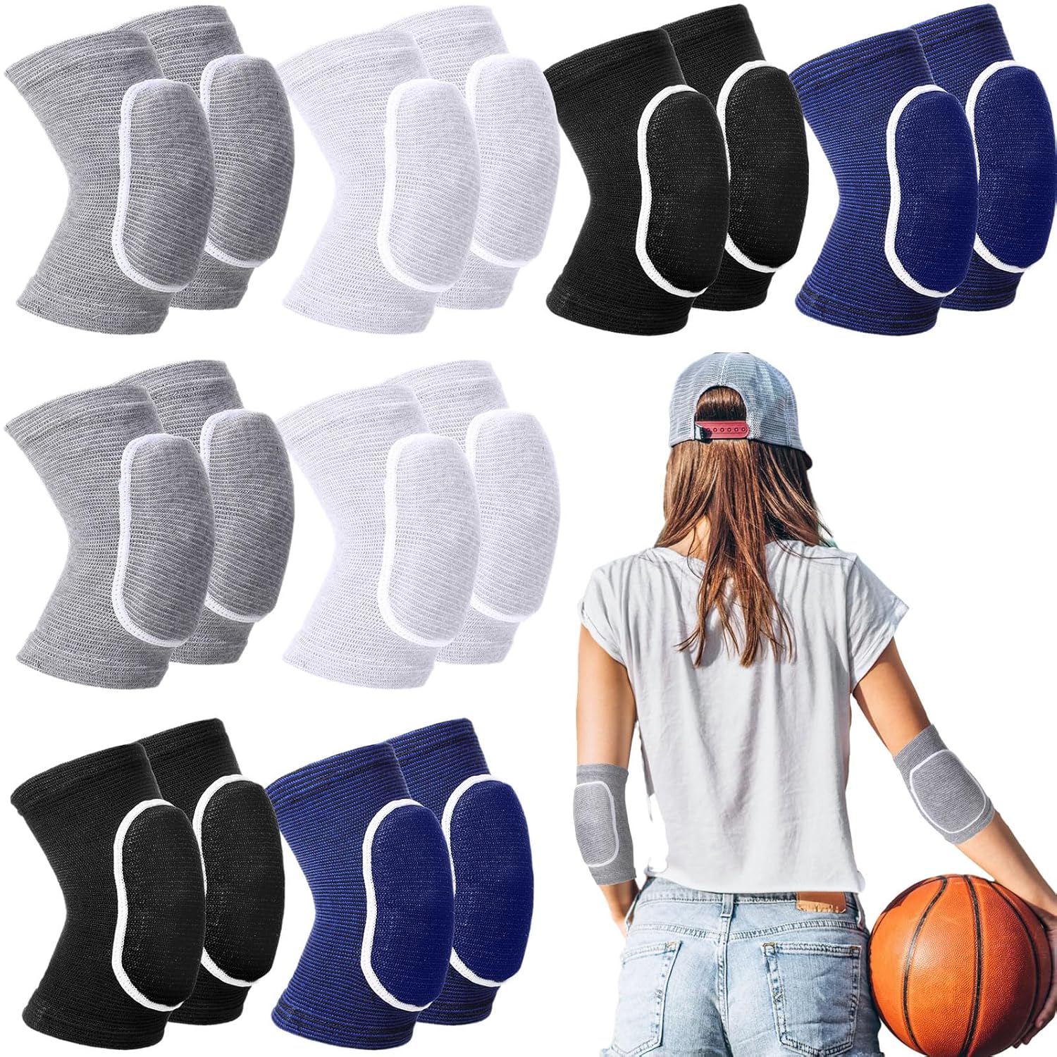Amazon.com: Foilswirl 12 Pairs Elbow Pads for Men Women Volleyball ...
