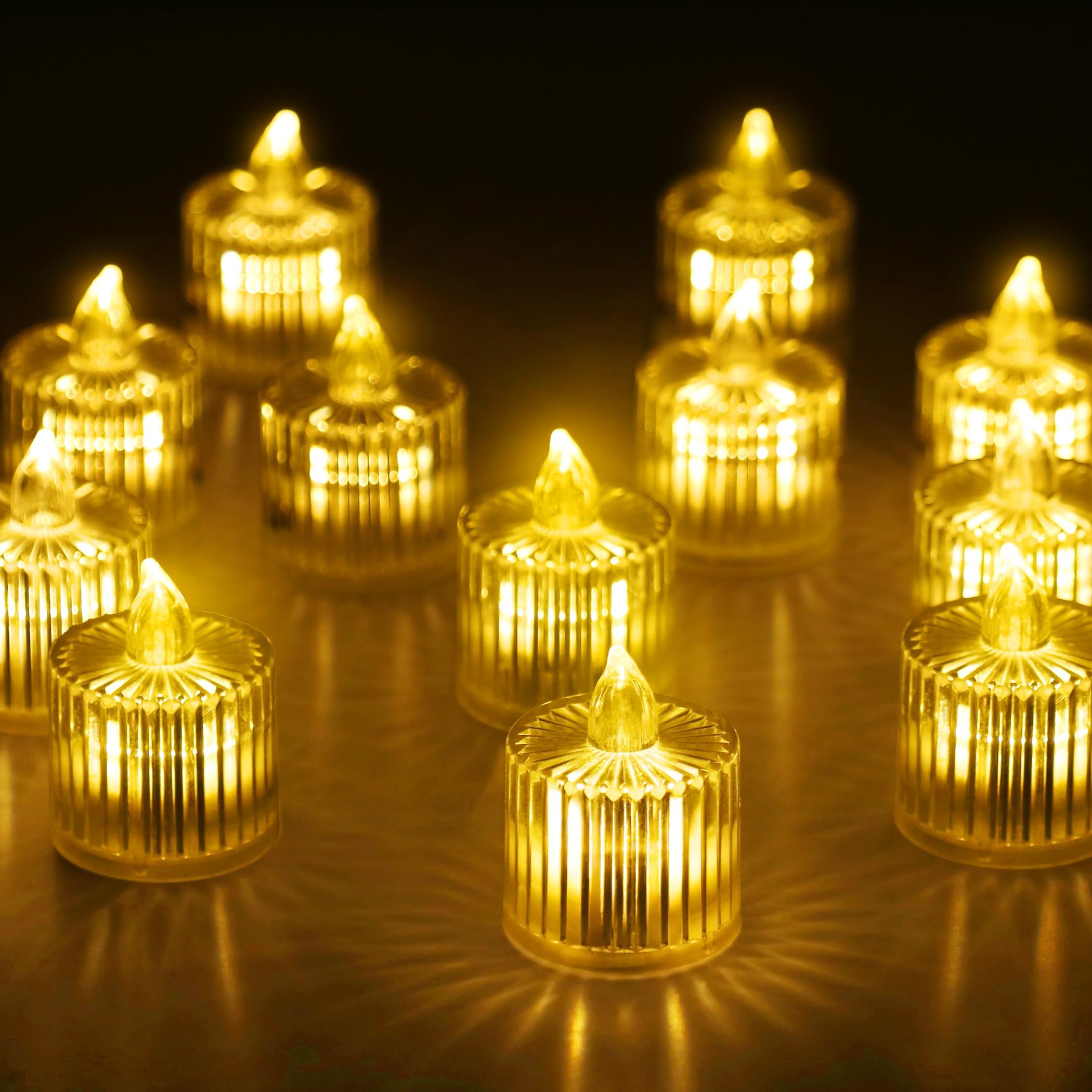 Bougies Led, 24 Pièces Bougies Chauffe-Plat Led, Bougies Sans Flamme ...