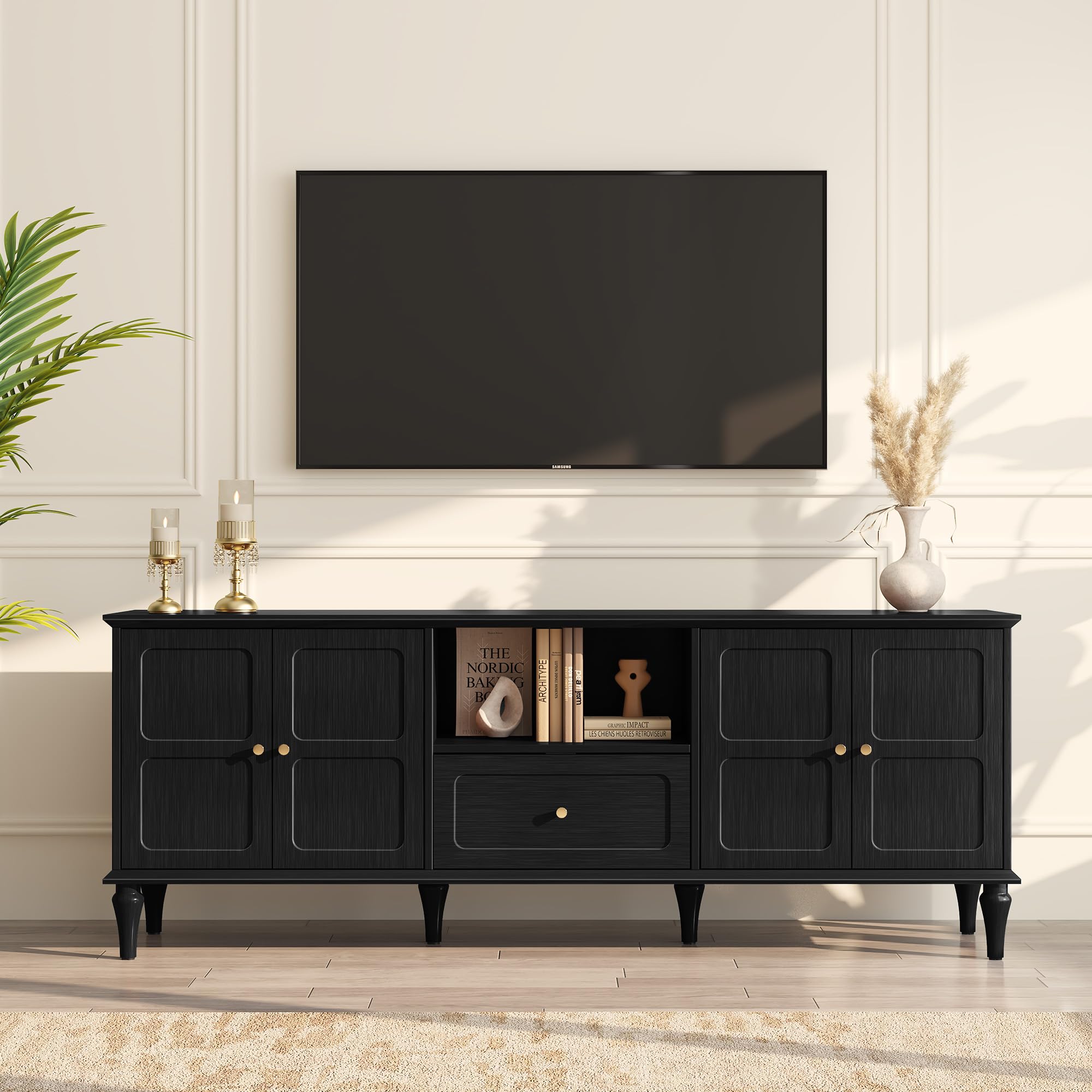 Amazon.com: ARTPOWER 67'' Mid-Century Modern TV Stand with Storage ...