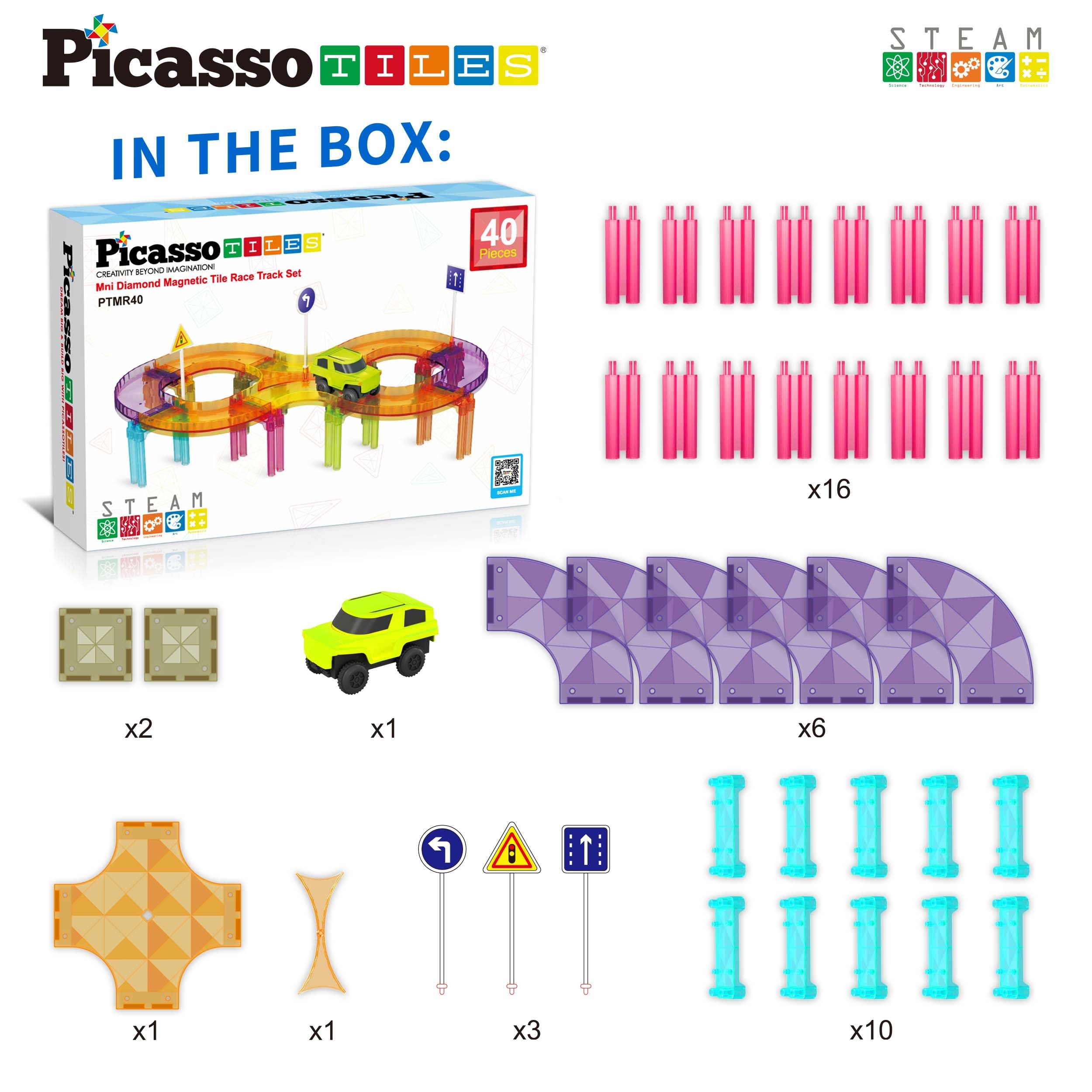 Snapklik.com : Race Car Track Magnetic Tiles Travel Toy Sensory Magnet ...
