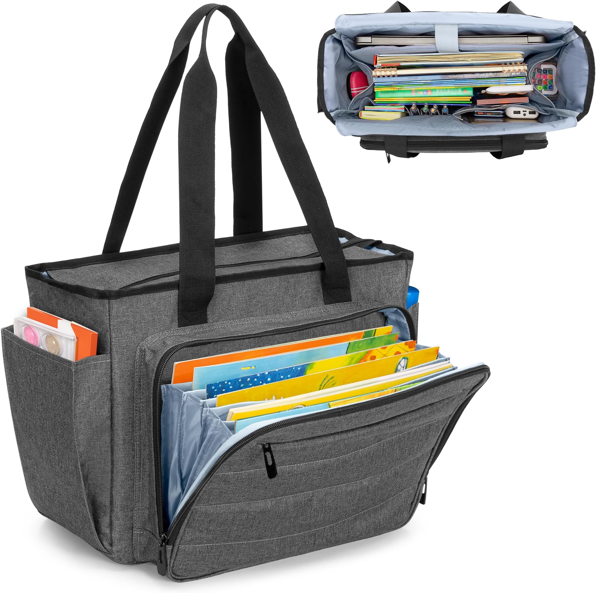 Amazon.com: CURMIO Large Teacher Bag for Women, Portable Teacher Tote ...