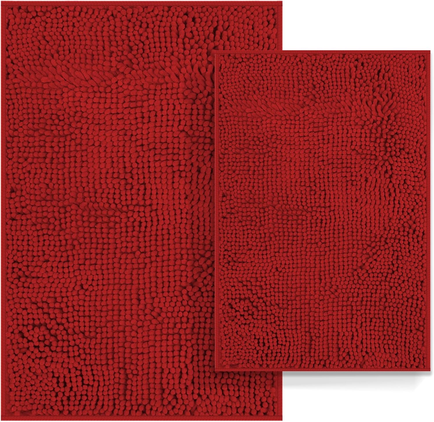 Amazon.com: Red Bathroom Rugs Set 2 Piece Ultra Thick Bath Rugs Set ...