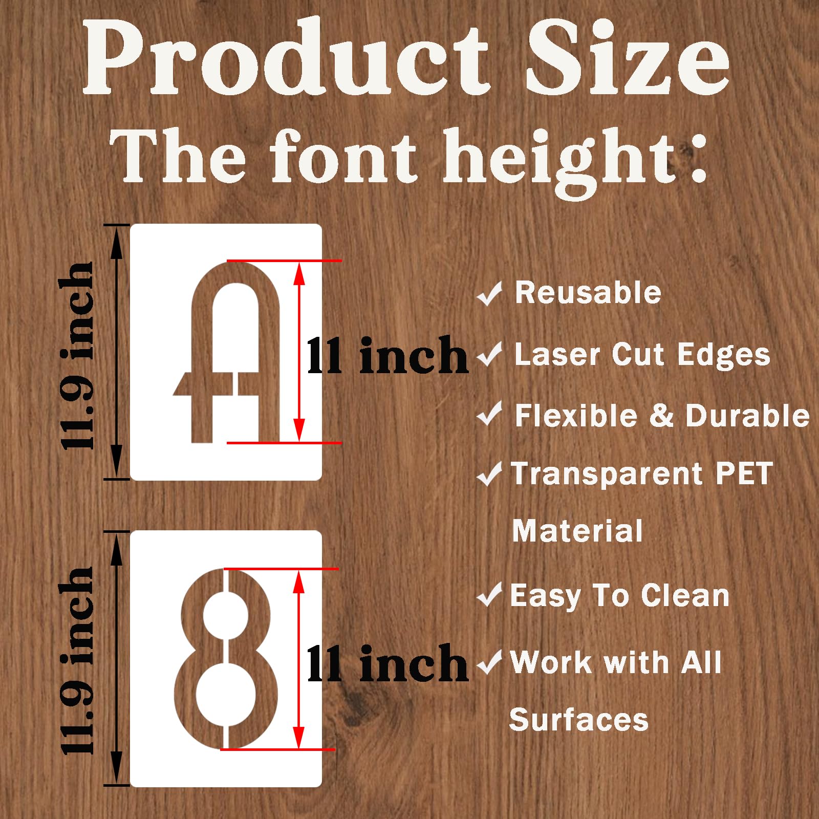Snapklik.com : 11 Inch Letter Stencils And Numbers, 42 Pcs Alphabet ...