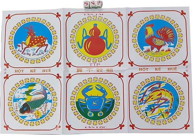 Amazon.com: TJ-Store BAU cua ca cop Vietnamese dice Game. Gourd Fish ...