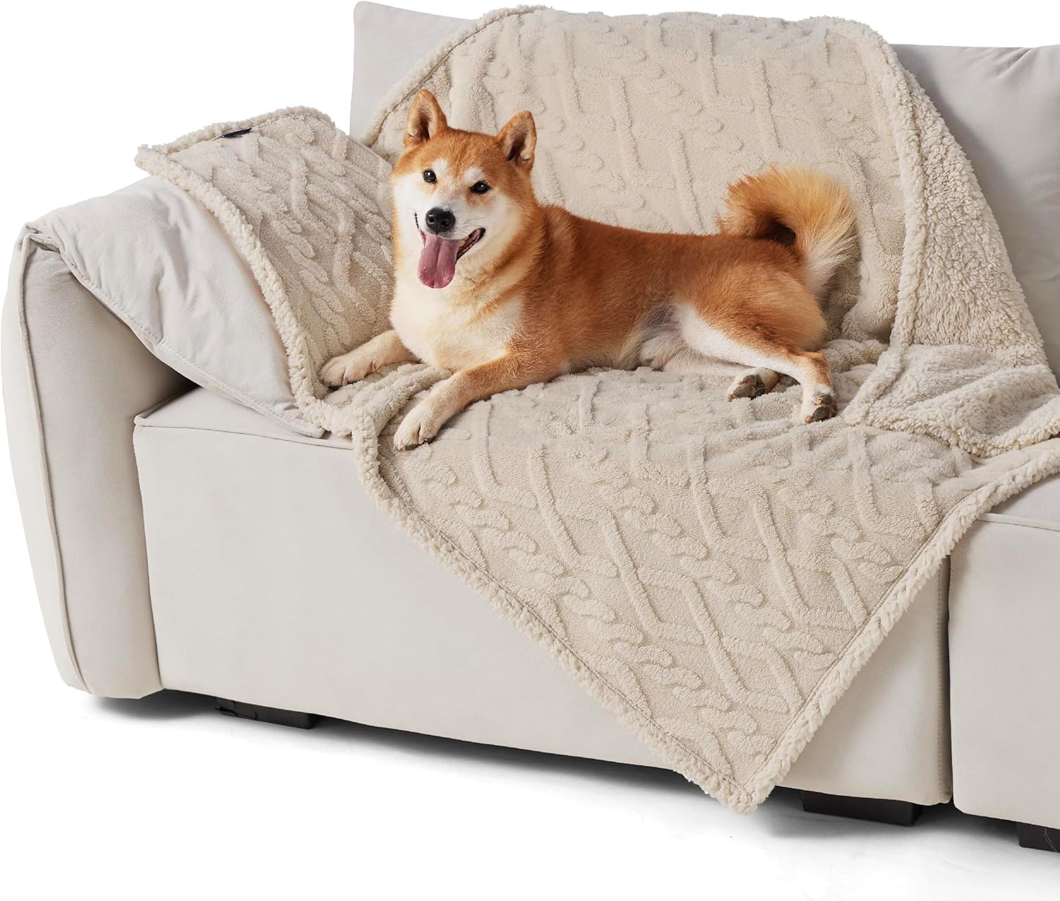 LE SURE Washable Dog Blanket Sherpa - 100x120cm Waterproof Blanket for ...