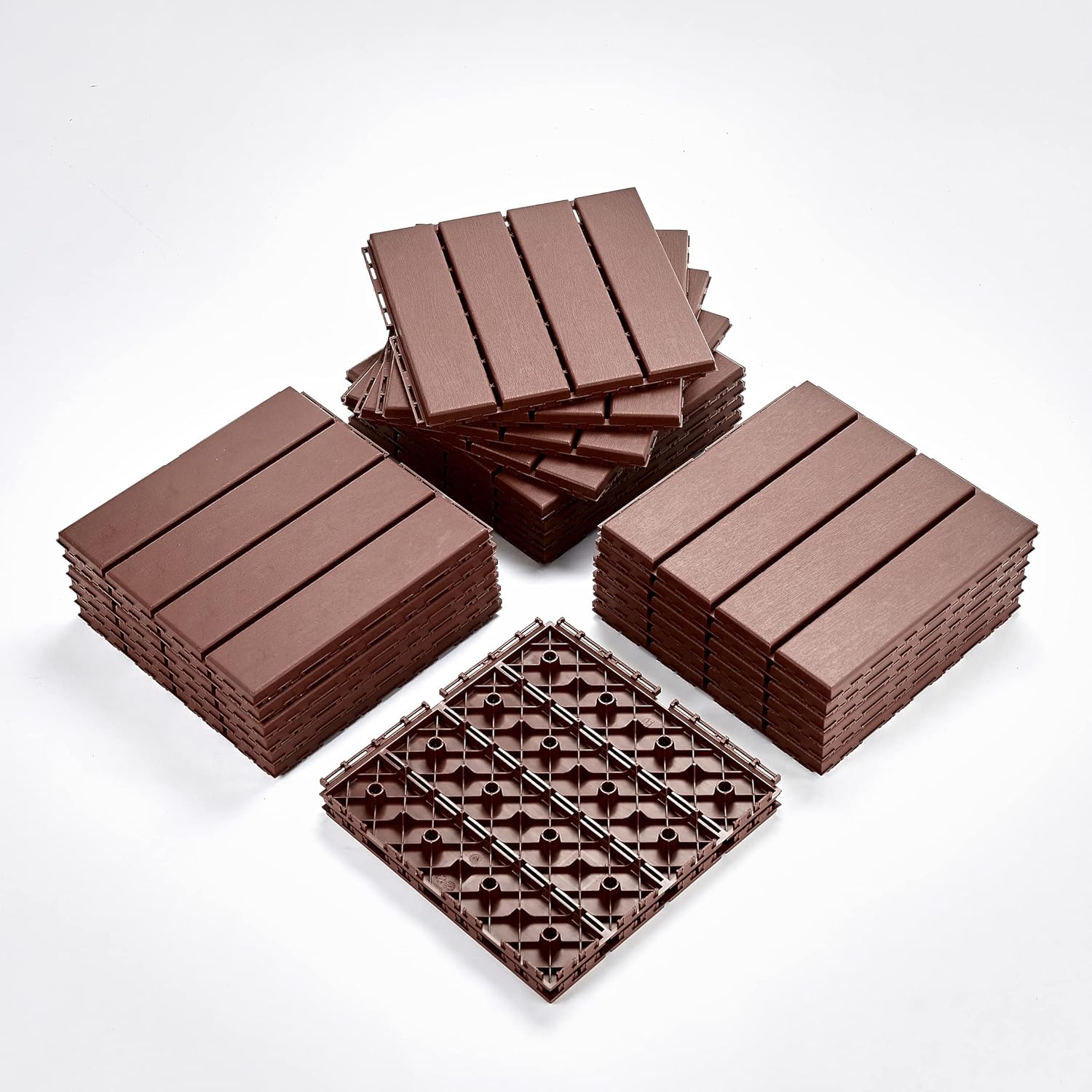 Amazon.com: PANDAHOME 22 sq. ft Plastic Interlocking Deck Tiles Outdoor ...