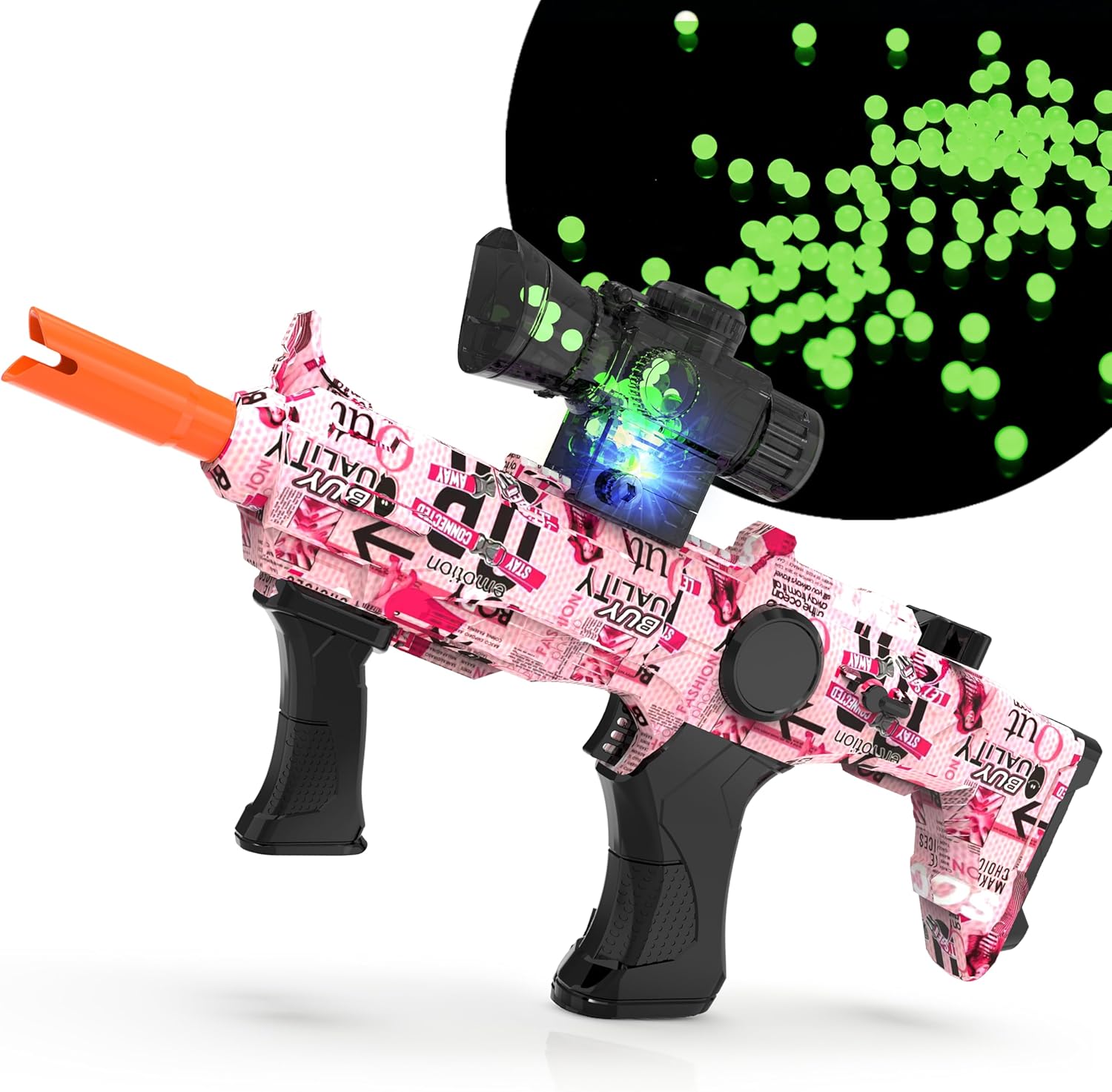Amazon.com: Splat Orby Gun Gel Ball Blaster Toy Glow in The Dark, Cool ...