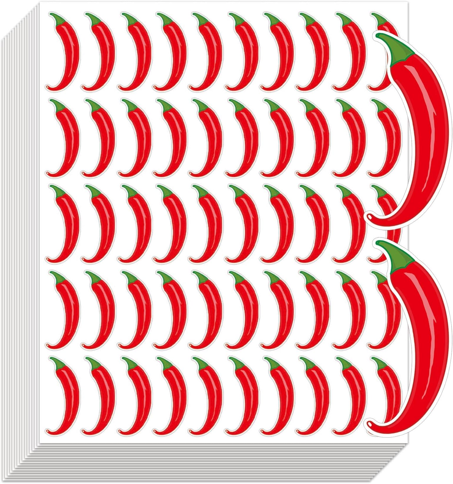 Amazon.com : Red Chili Pepper Stickers Self Adhesive Spicy Level ...