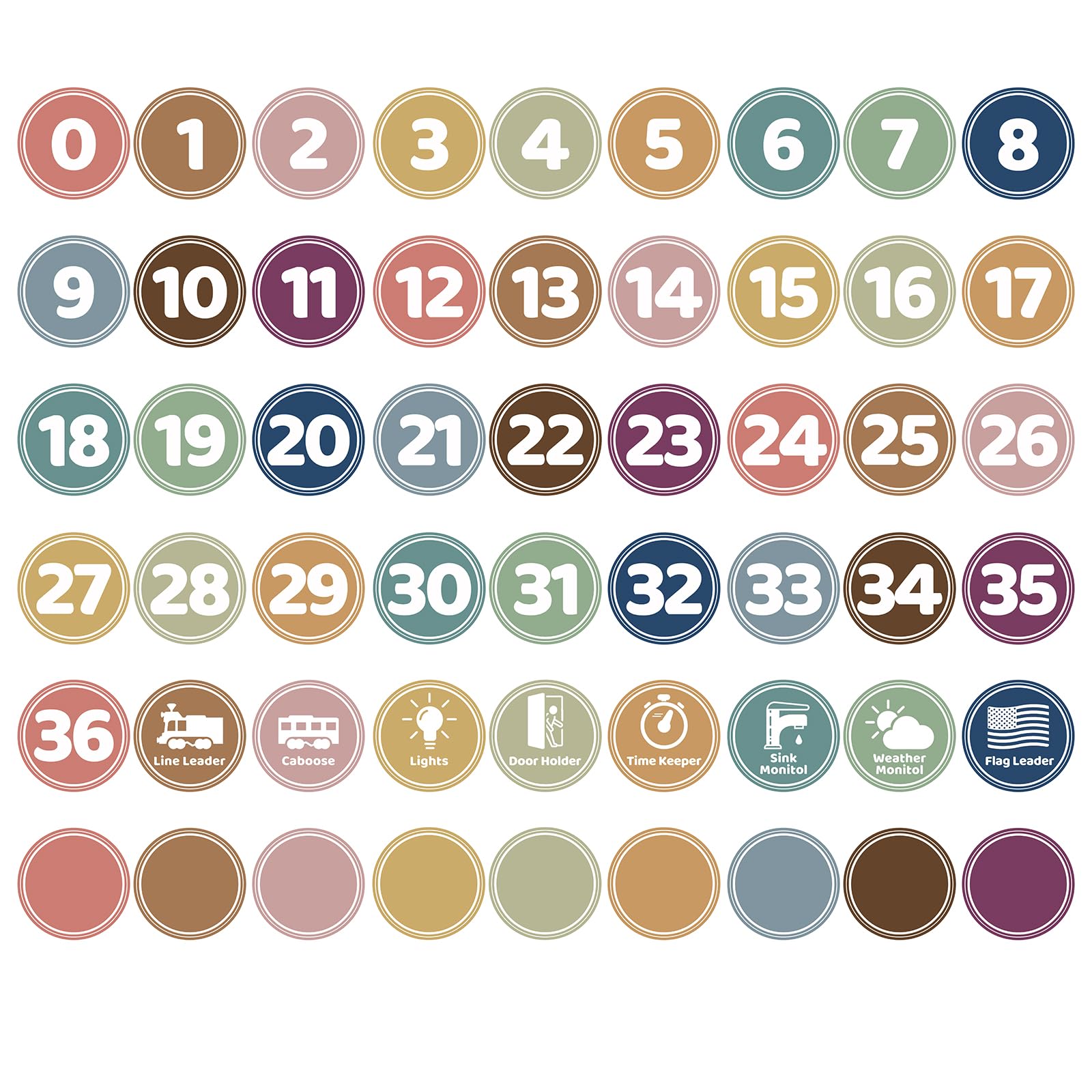 Amazon.com: 54PCS Line up Spots for Classroom Floor, 4" Number Stickers ...