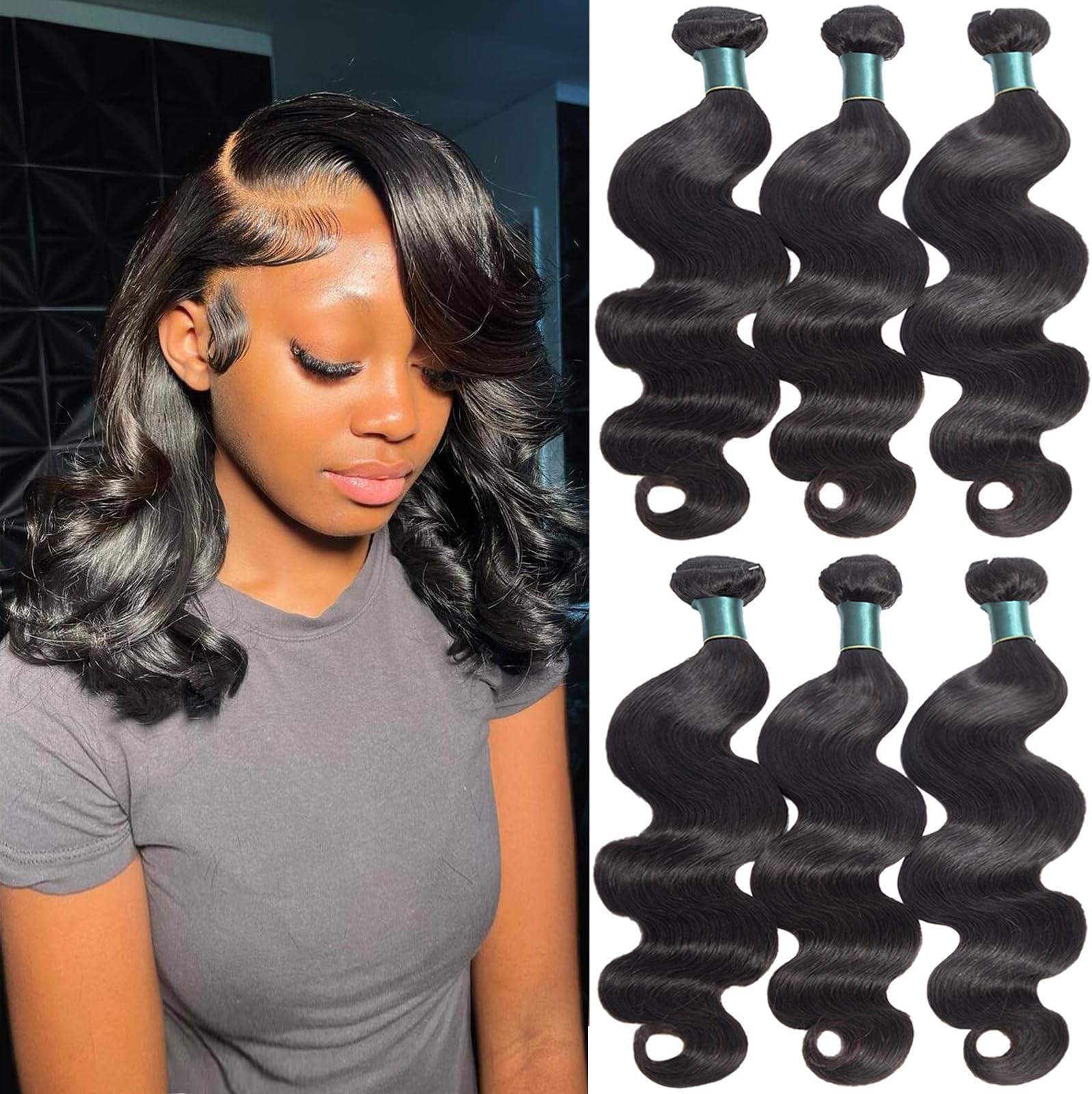 Amazon.com : Superfect Human Hair Bundles 12 14 16 Inch Body Wave ...