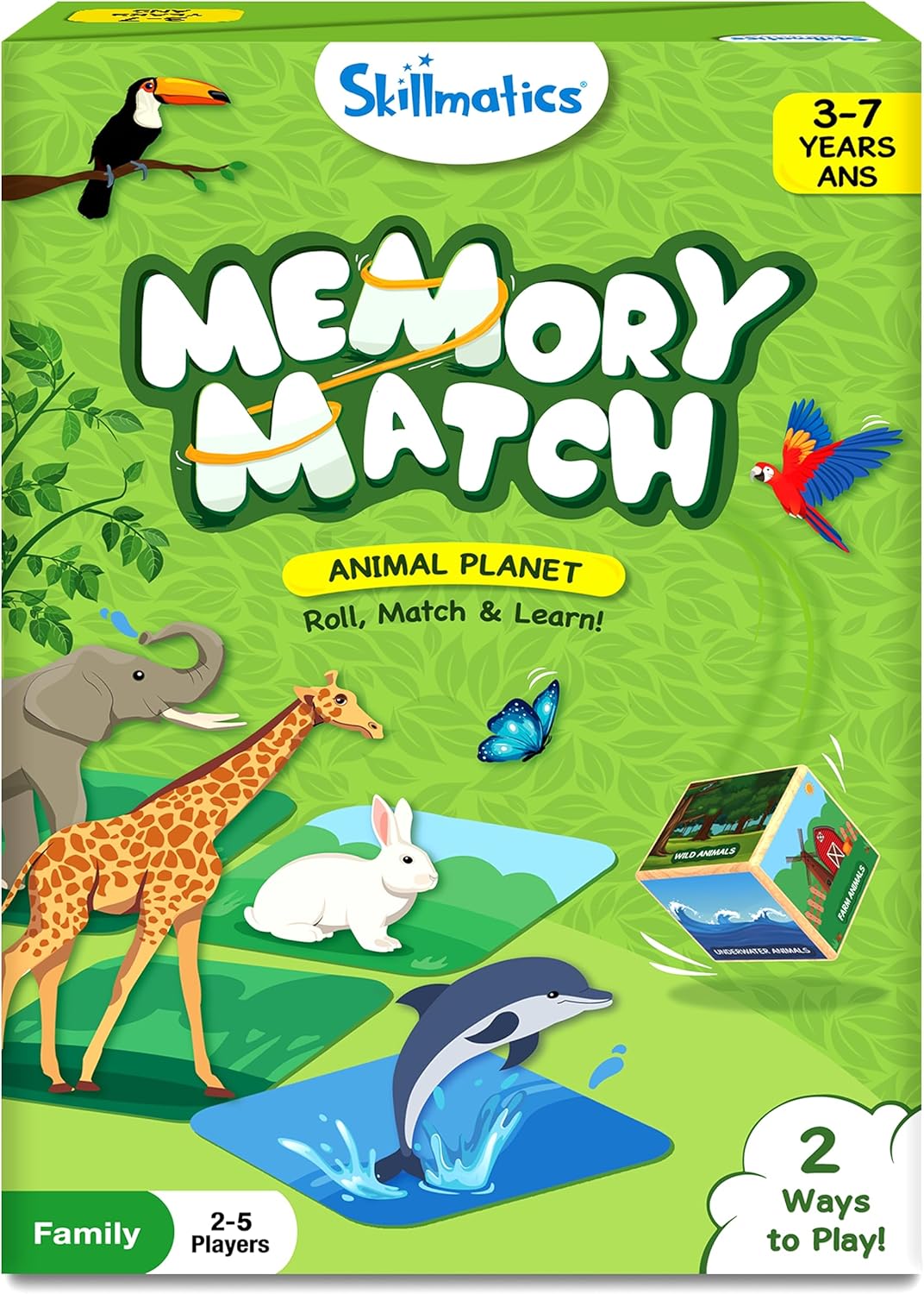 Skillmatics Memory Match - Animals, Fun & Fast Matching Board Game for Kids, Educational ...