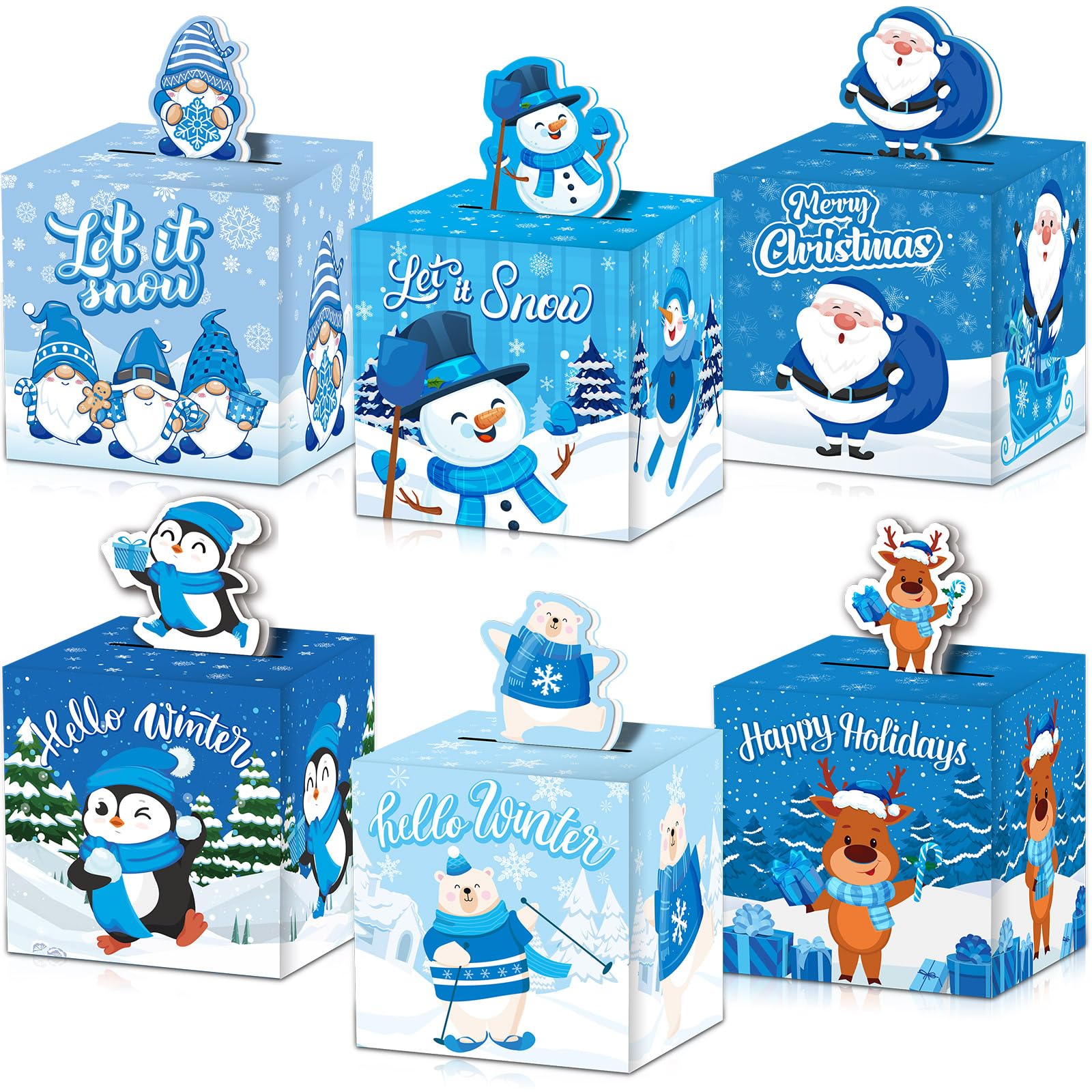Amazon.com: Zhanmai 48 Pcs Winter Gift Boxes Winter Theme Paper Box ...