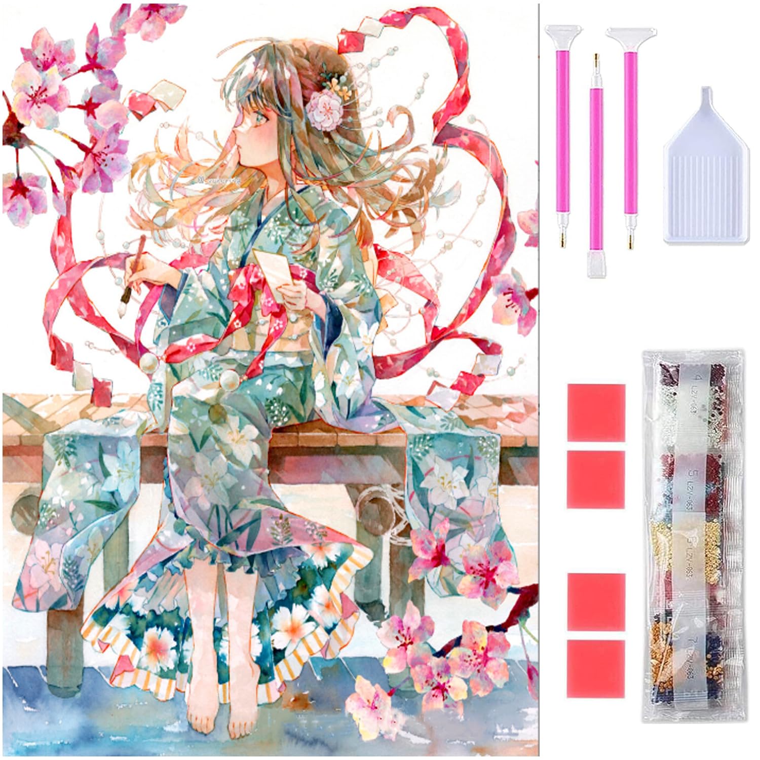 Amazon | ダイヤモンドアート Rinimie ダイヤモンドアート キット アニメ女の子 ダイアモンドビーズ絵画キット 5Dモザイクアート DIY 手作り絵画手芸キット ダイヤモンド塗装 ...