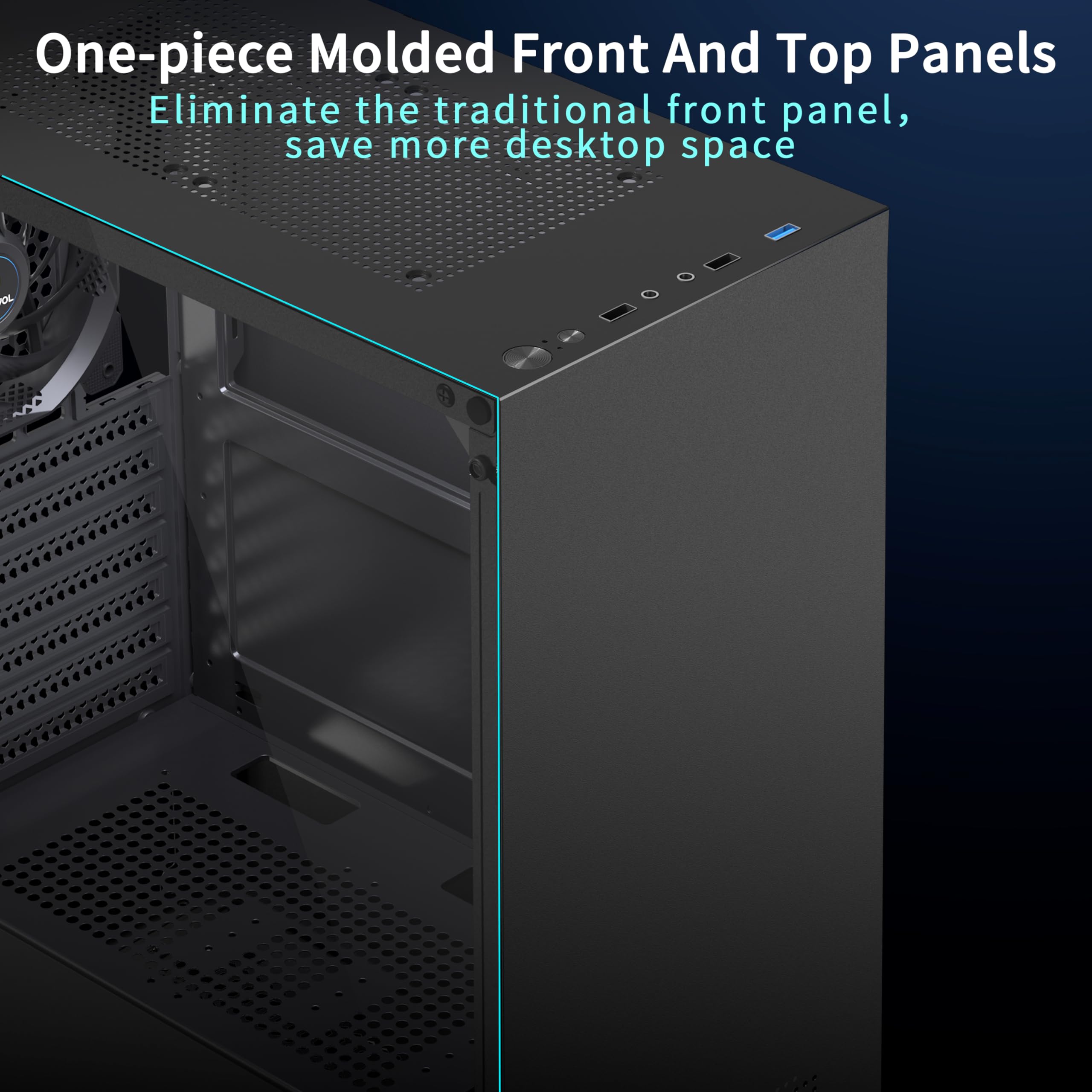 Snapklik.com : MOROVOL ATX PC Case, Tempered Glass Gaming PC Case ...
