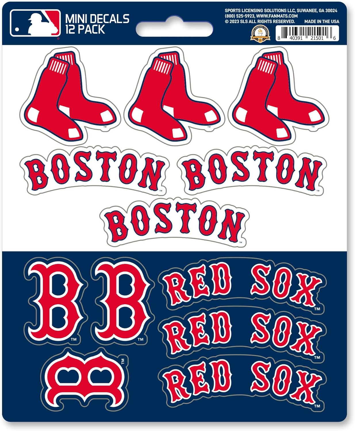Amazon.com: FANMATS 39292 Boston Red Sox Mini Decal 12-pk : Sports ...