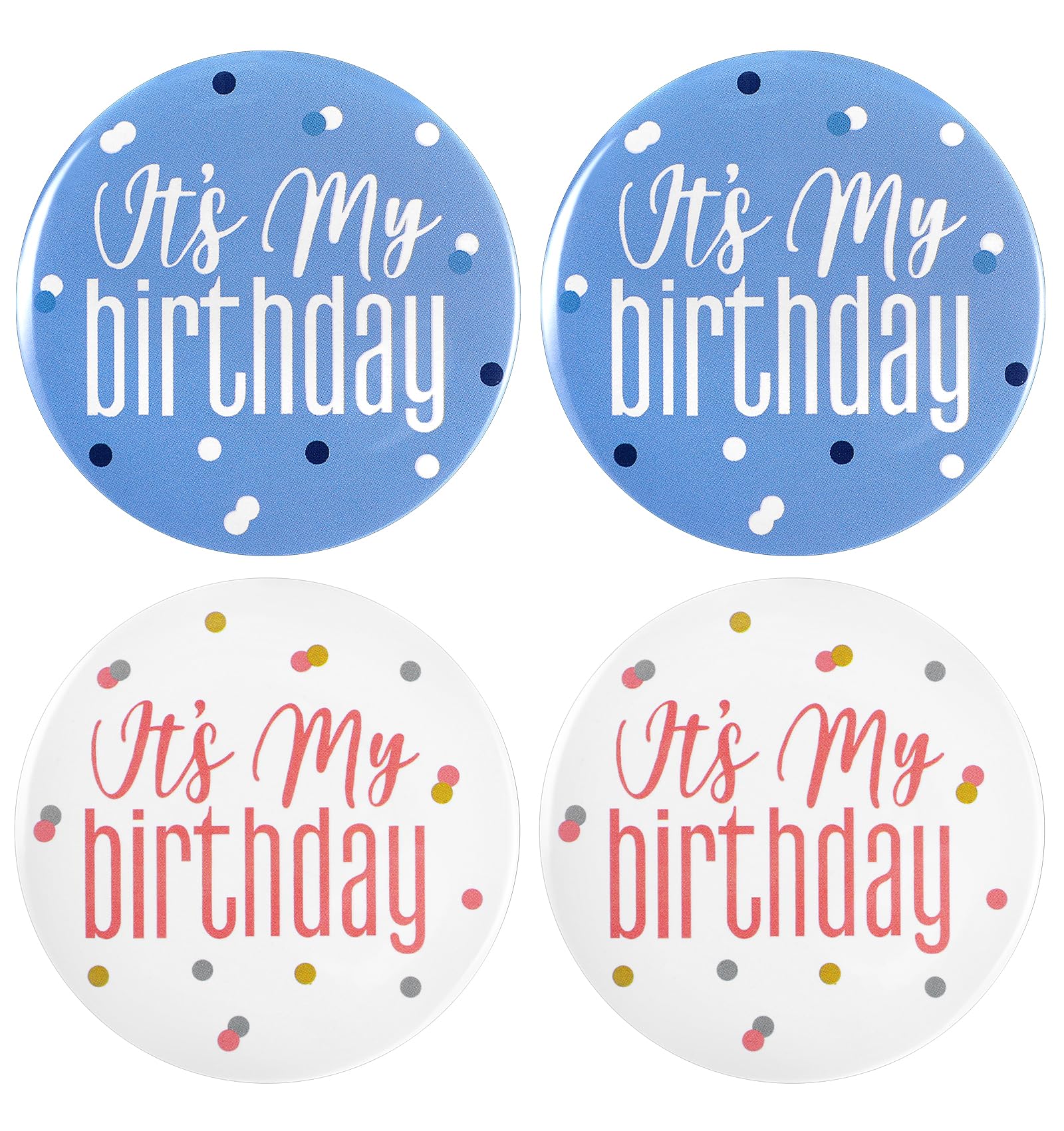 Amazon.com: Happy Birthday Pin, 4 Pcs Compact & Sturdy Tinplate ...