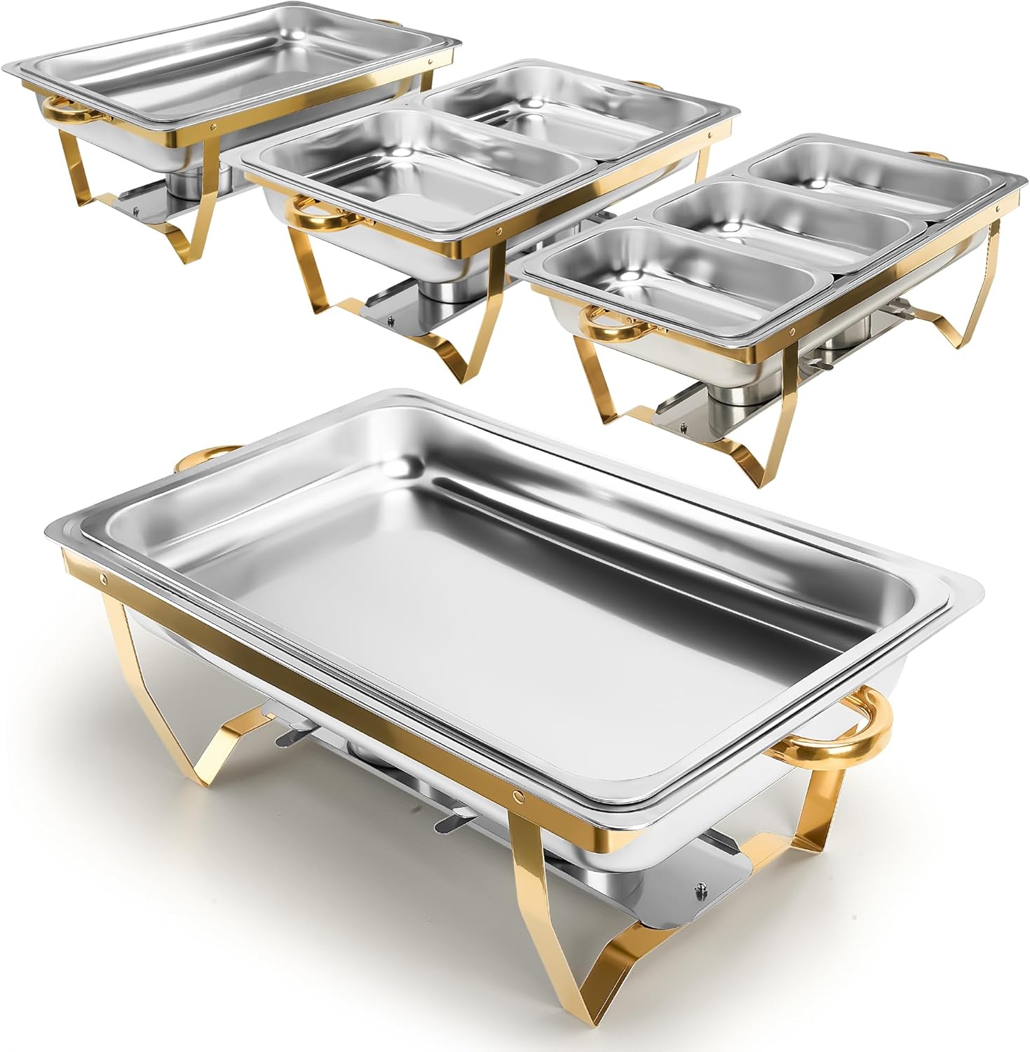 Amazon.com: Chafing Dishes for Buffet, 4 Pack Chafing Dish Buffet Set ...