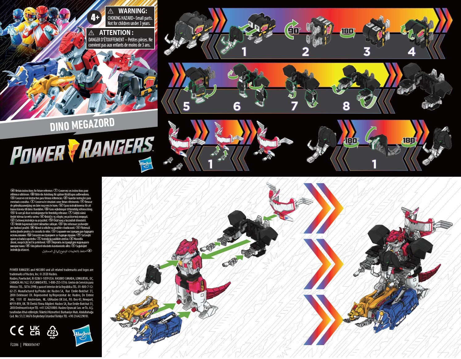 Power Rangers Mighty Morphin Megazord Megapack Includes 5 MMPR Dinozord ...