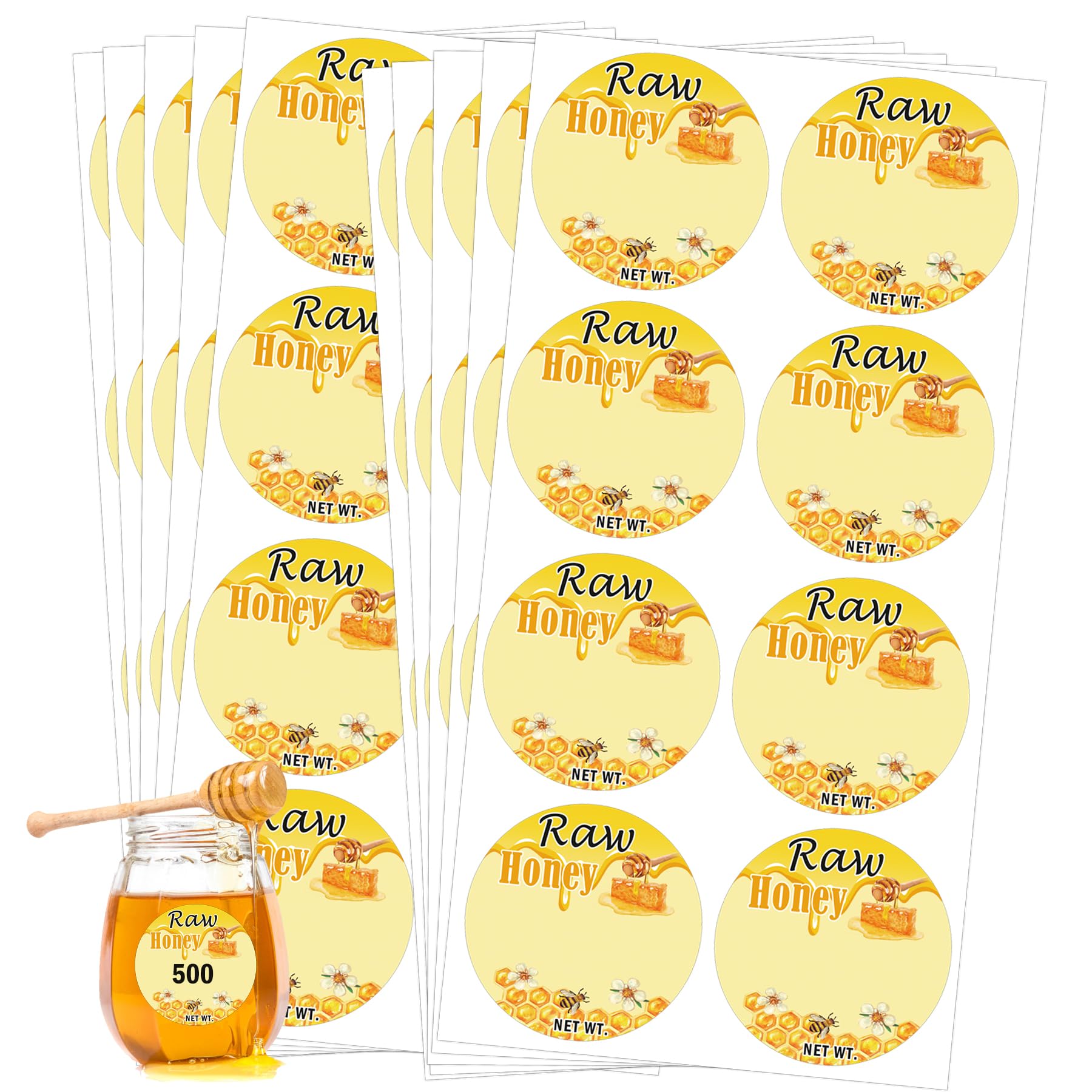 Snapklik.com : Raw Natural Honey Jars And Bottles Labels Bee Bottling ...