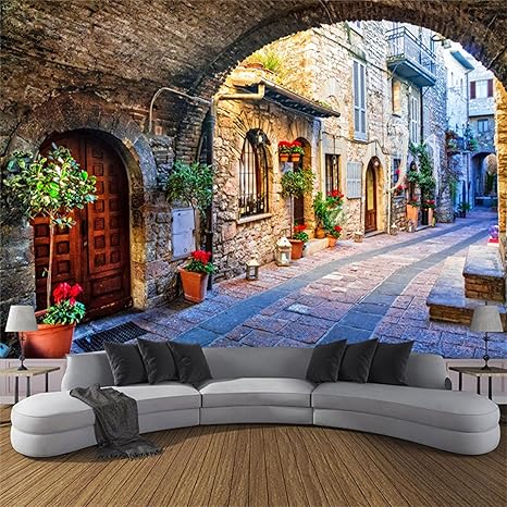 Amazon.com: Italian Town Street View European Wall Murals, 3D City ...