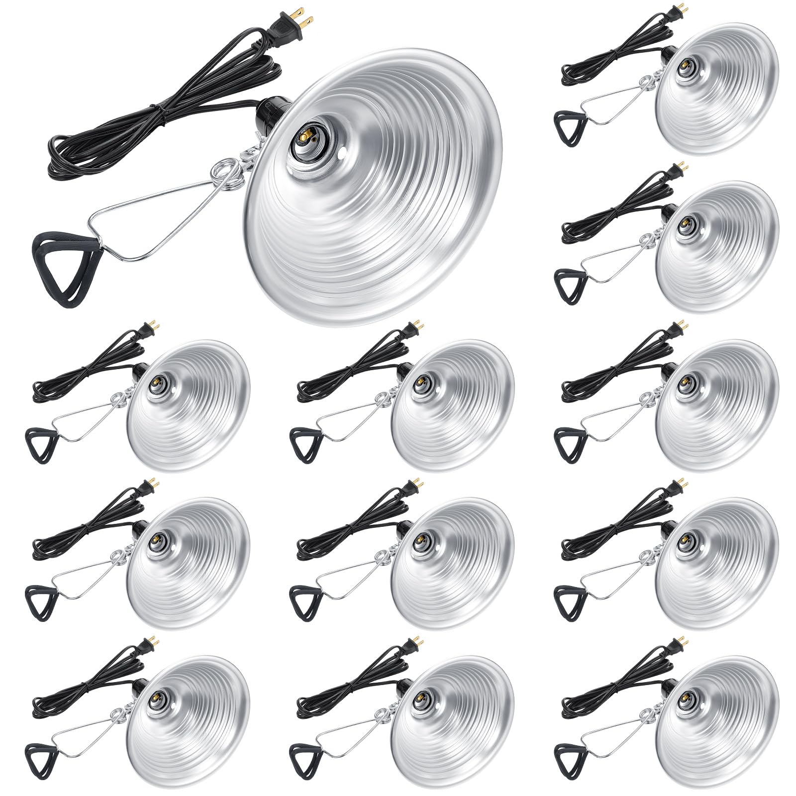Macarrie 12 Pack Clamp Lamp Light with Aluminum Reflector, 6ft SPT-2 ...