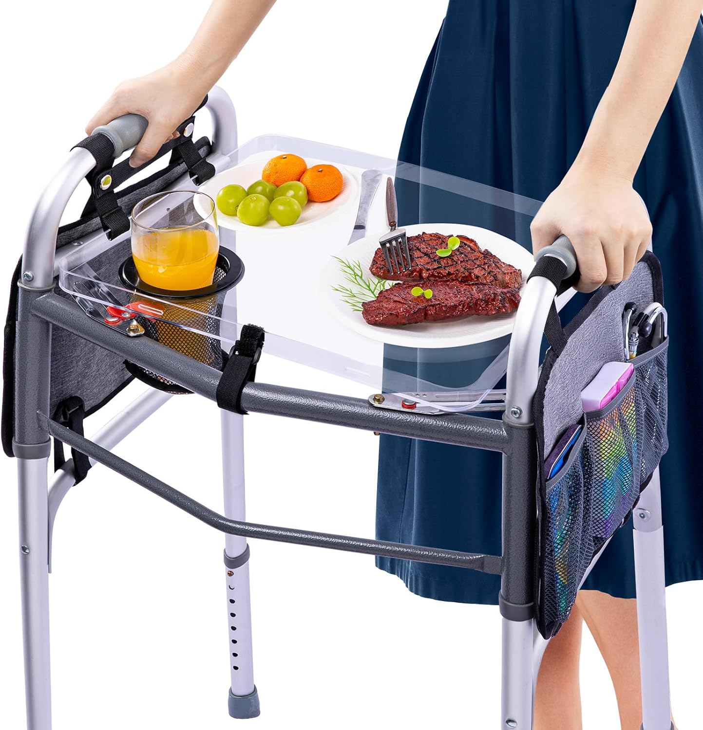 Amazon.com: BAGSFY Clear View Walker Tray with Cup Holder & Side ...