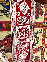 Kumaoni Aipan Vinyl Self Adhesive Floor Stickers (Red) - Set of 25 pcs ...