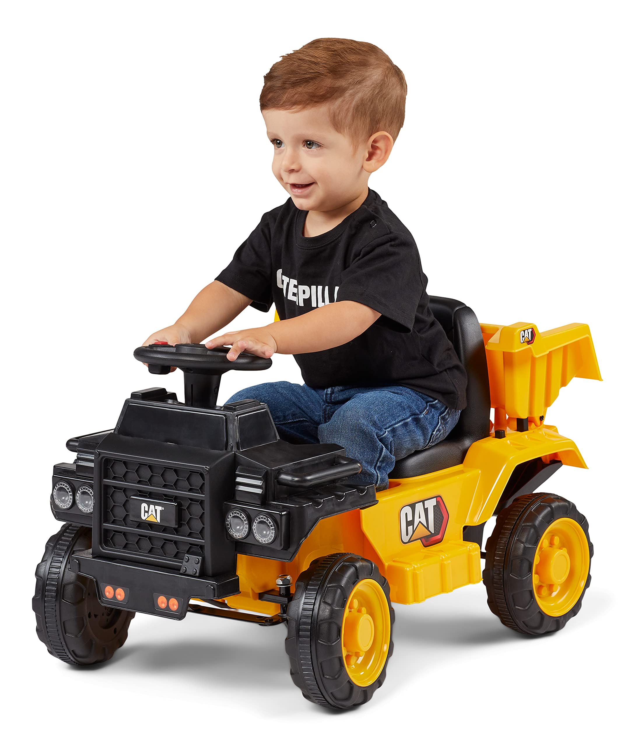 Kid Trax CAT Dump Truck Toddler Electric Quad Ride On Toy, 6 Volt, Kids ...
