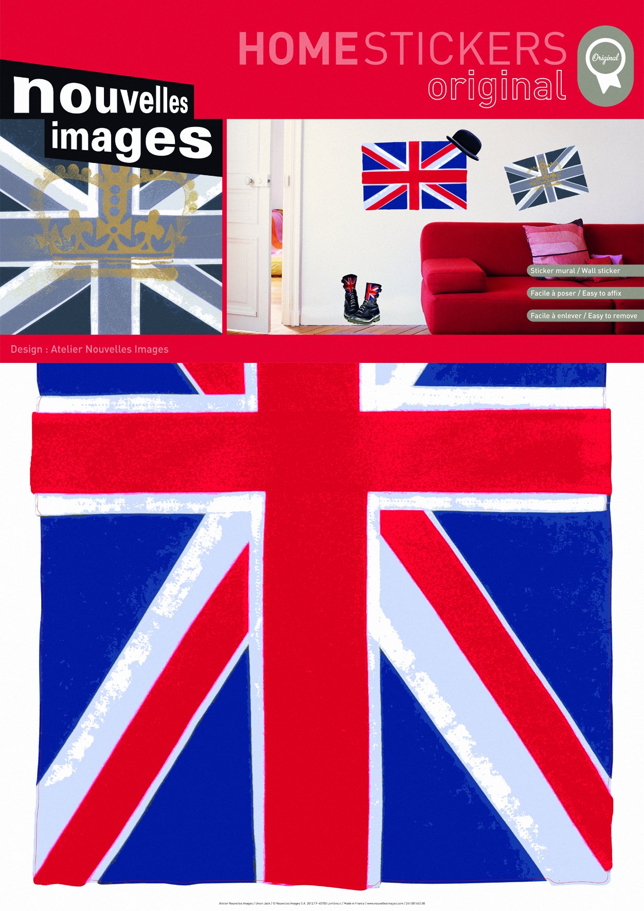 Union Jack Wall Decal Vintage Union Jack Wallpaper Red Blue Distressed