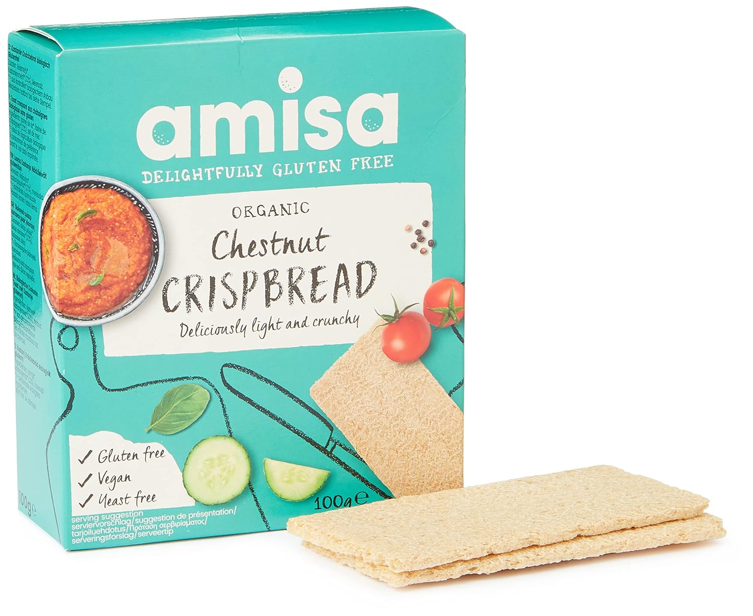 Amisa Chestnut Crispbread Organic Gluten Free, 100g : Amazon.co.uk: Books