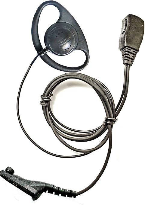 Motorola DP4400, DP4600,DP4800 earpiece D shape with microphone: Amazon ...