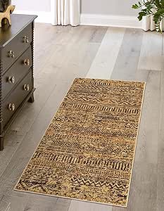Amazon.com: Rugs.com Saturn Collection Rug – 7 Ft Runner Beige Medium ...