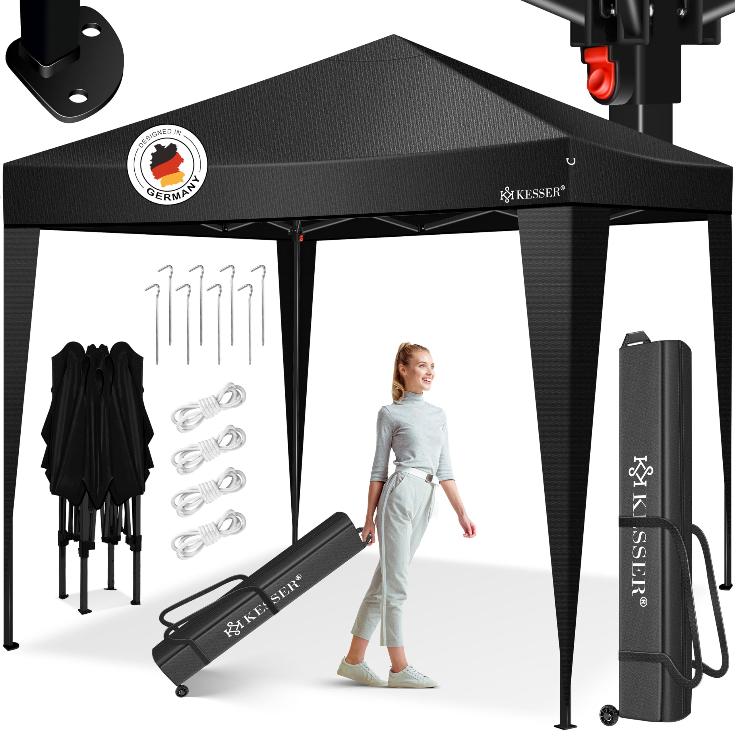 Amazon.de: Yaheetech Faltpavillon 3x3m mit 1 Seitenwänden, Pop Up ...