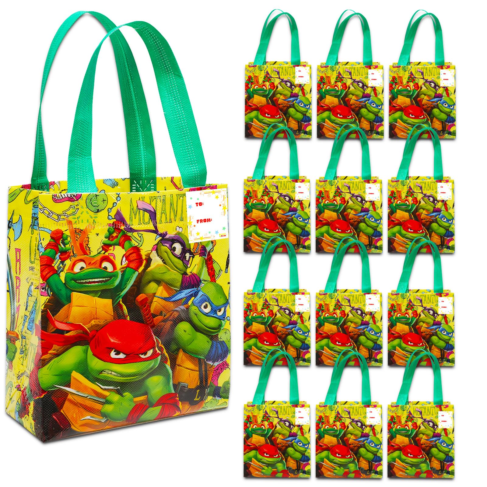 Amazon.com: Teenage Mutant Ninja Turtles Party Favor Bags Set – 12 of 8 ...